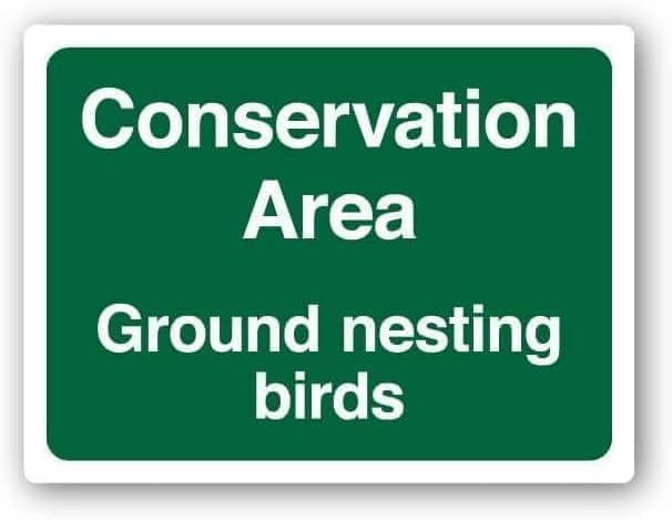 Warning Sign - Conservation Area Ground Nesting Birds, Metal Sign ...