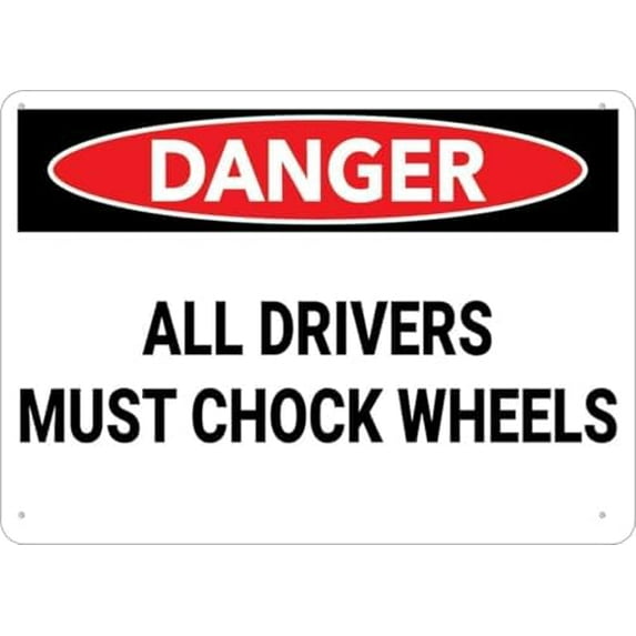 Warning Sign - Danger All Drivers Chock Wheels, Outdoor Aluminum Sign ...