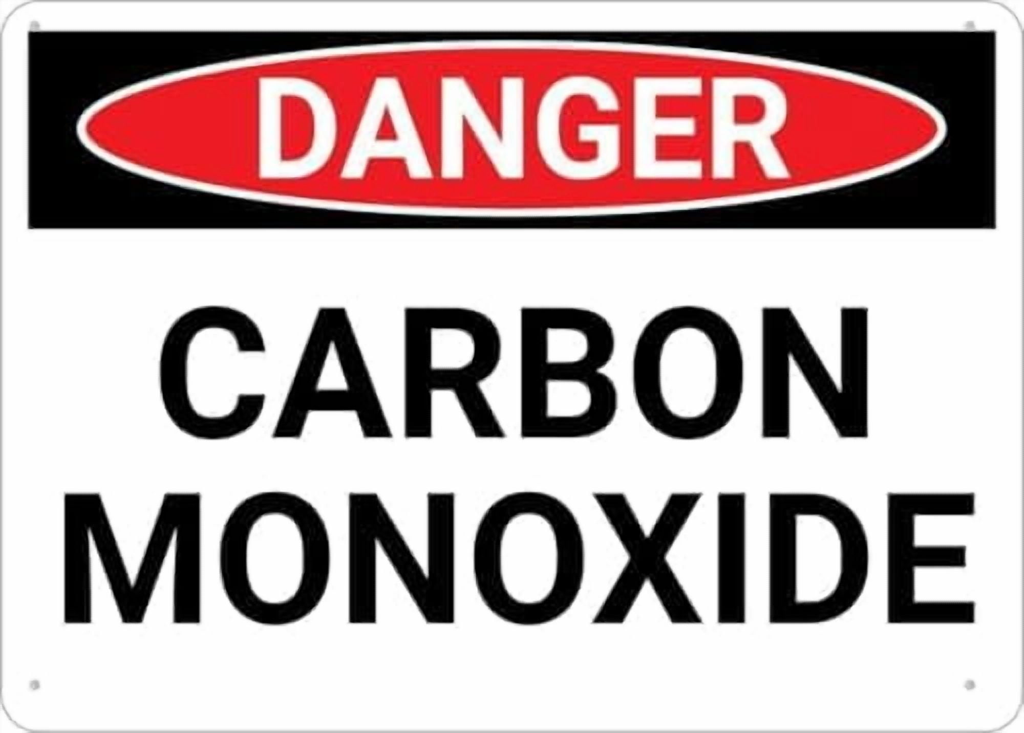 Warning Sign - Danger Carbon Monoxide, Metal Sign, Rustproof Aluminum ...