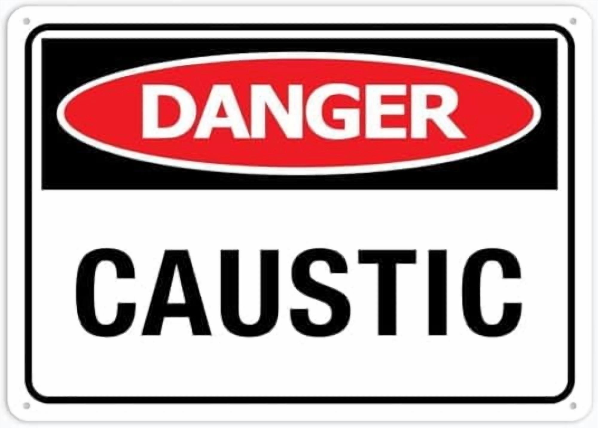 Warning Sign - Danger Caustic, Tin Sign, Warning Metal Sign, Vintage ...