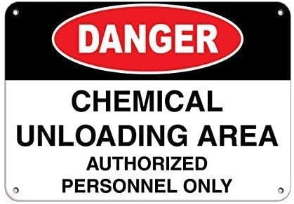 Warning Sign Danger Chemical Unloading Area Authorized Personnel Only ...