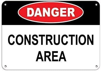Warning Sign Danger Construction Area Hazard Sign Construction Sign ...