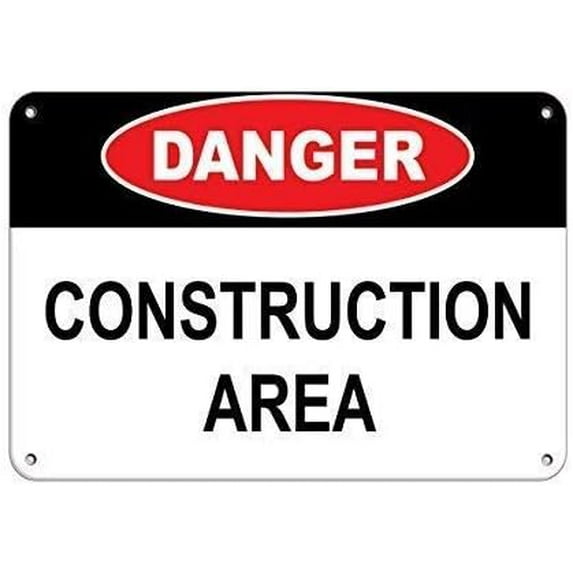 Warning Sign Danger Construction Area Hazard Sign Construction Sign ...