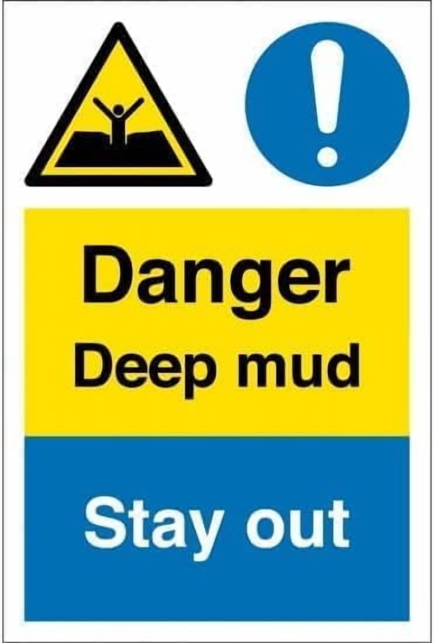 Warning Sign - Danger Deep Mud Stay Out, Aluminum Rust-Proof Sign for ...