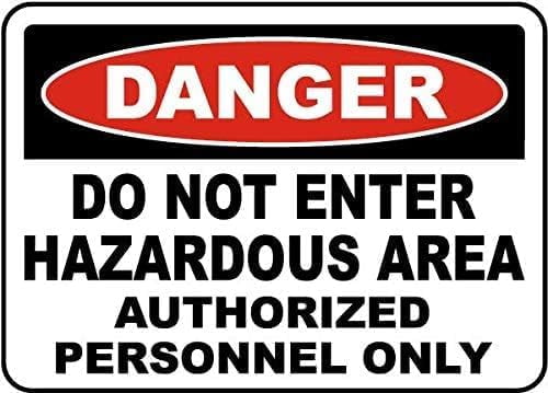 Warning Sign - Danger Do Not Enter Hazardous Area, Metal Sign, Security ...