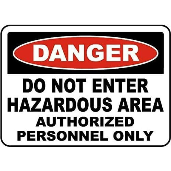Warning Sign - Danger Do Not Enter Hazardous Area, Metal Sign, Security ...