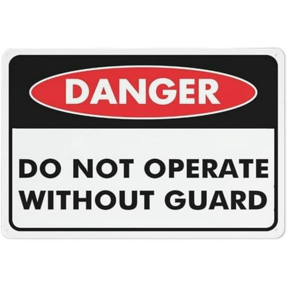 Warning Sign - Danger Do Not Operate Without Guard, Metal Aluminum Sign ...