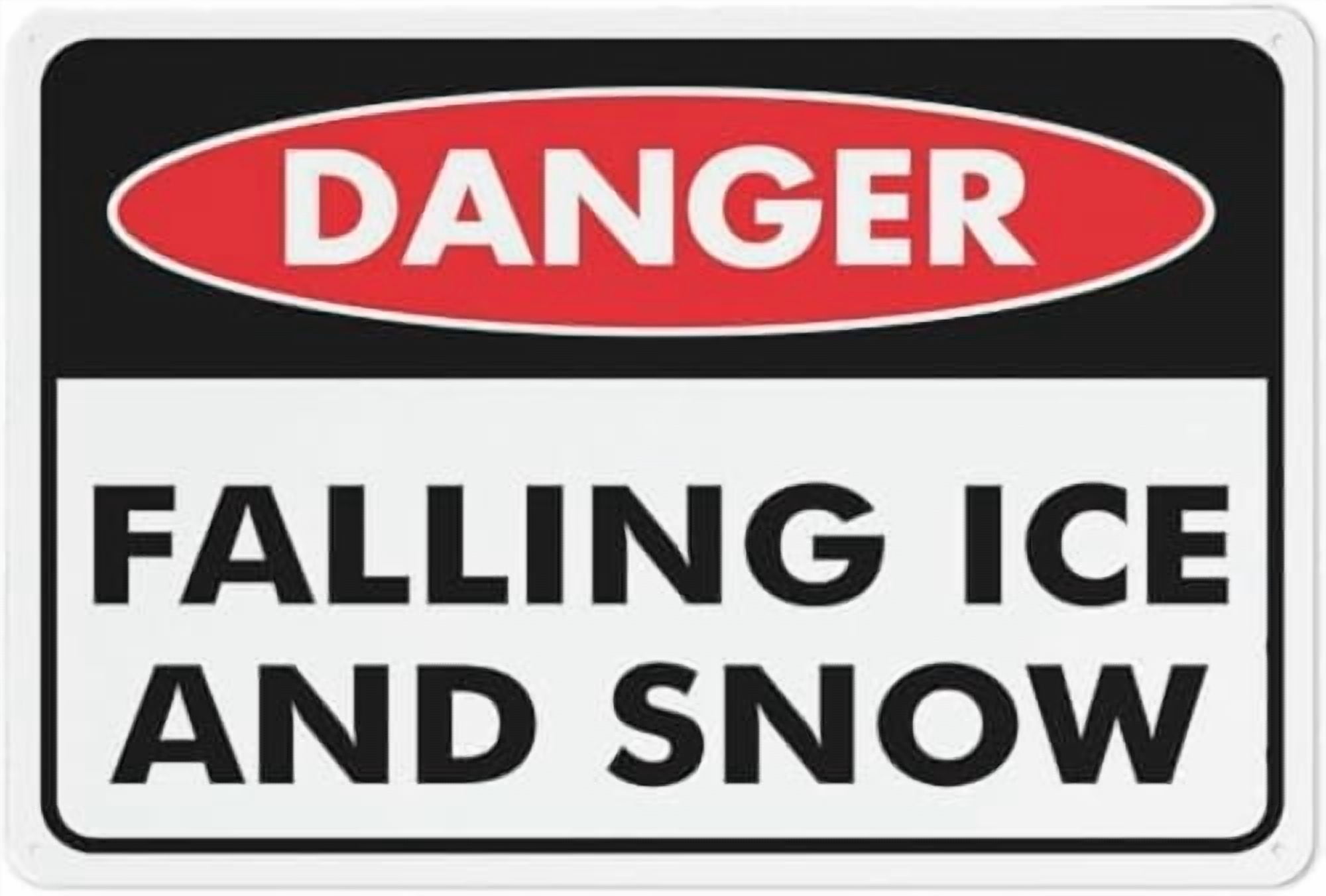 Warning Sign - Danger Falling Ice and Snow, Warning Metal Sign, Vintage ...