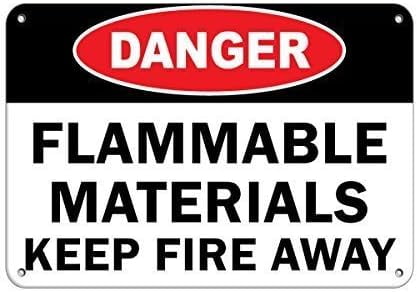 Warning Sign Danger Flammable Material Keep Fire Away Flammable Sign ...