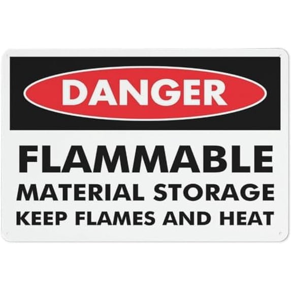 Warning Sign - Danger Flammable Material Storage Keep Flames and Heat ...