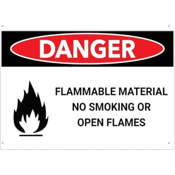 Warning Sign - Danger Flammable Material, for House, Business, Durable ...