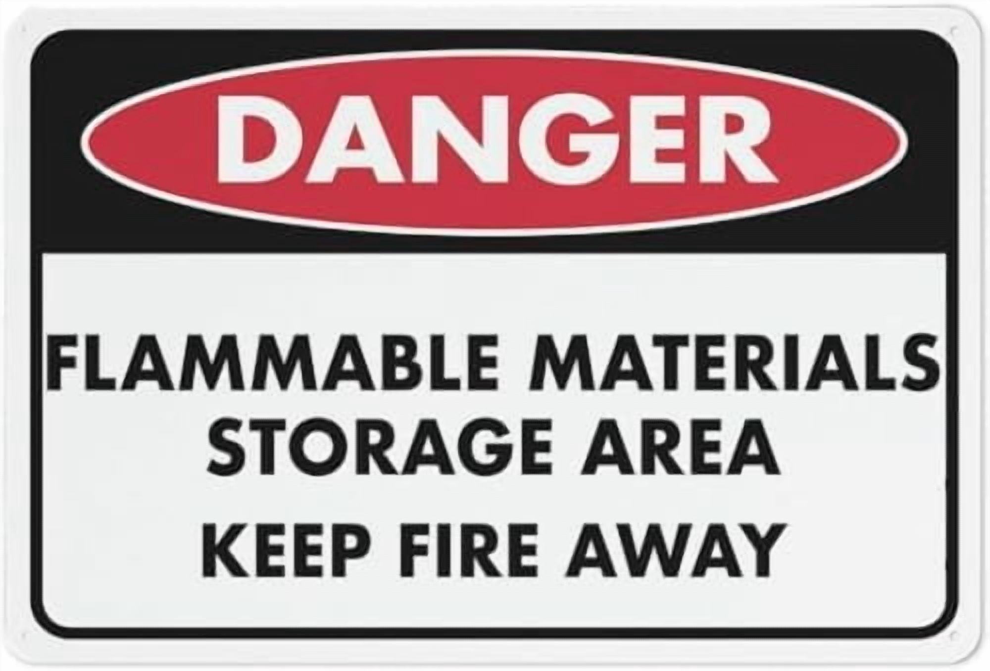Warning Sign - Danger Flammable Materials Storage Area Keep Fire Away ...