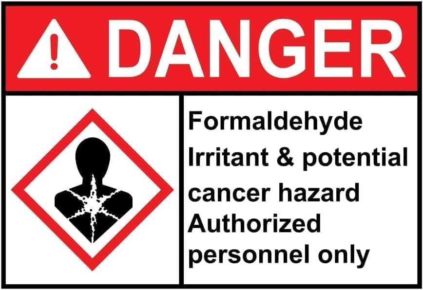 Warning Sign - Danger Formaldehyde Irritant & Cancer Hazard, Substance Security Warning Metal ...