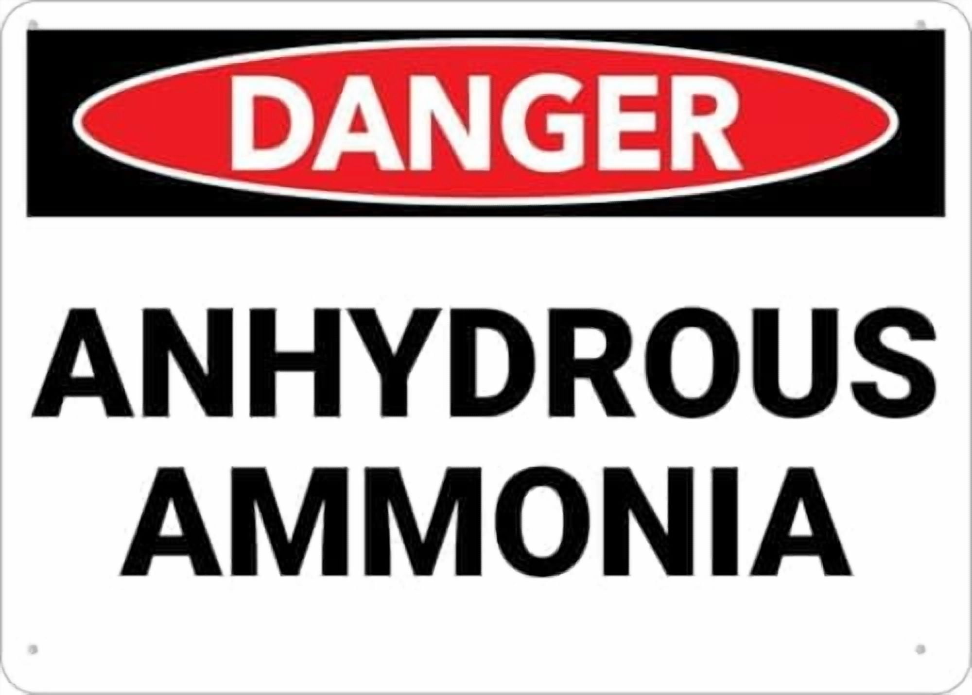 Warning Sign: Danger - Hazard Anhydrous Ammonia, Metal Sign for Fence ...