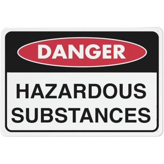 Warning Sign - Danger Hazardous Substances, Outdoor Metal Durable ...
