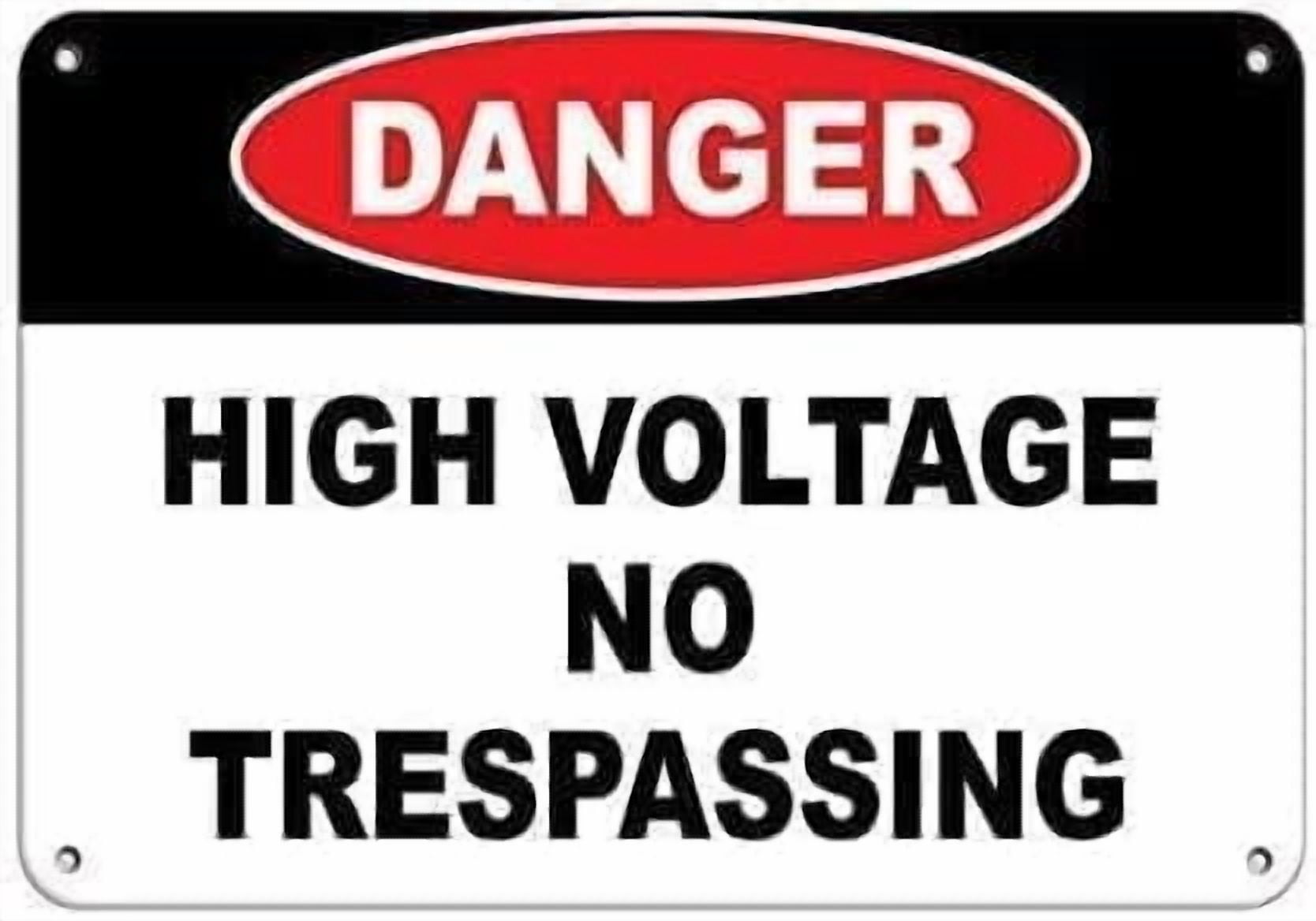 Warning Sign - Danger High Voltage No Trespassing, Caution Sign ...