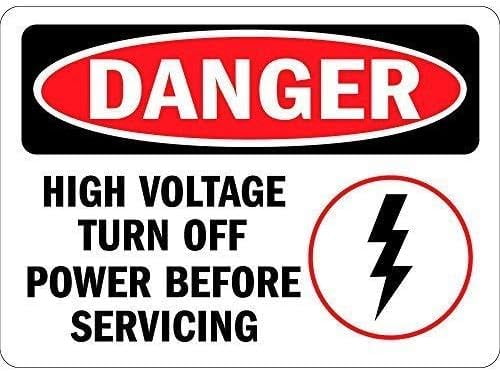 Warning Sign Danger High Voltage Turn Off Power Before Servicing Sign ...