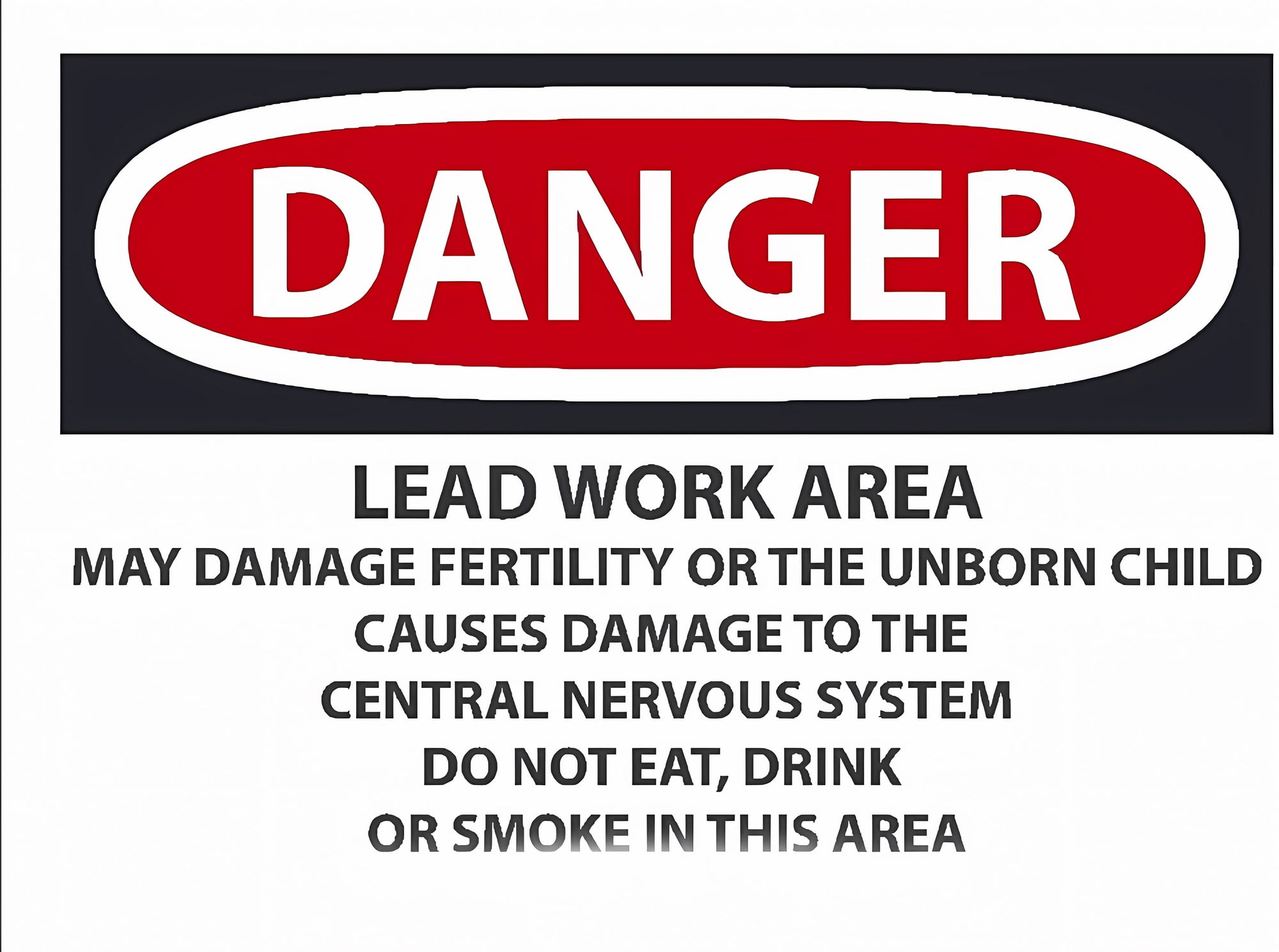 Warning Sign Danger Lead Work Area - 8"x12" Vinyl Alert Sign for ...