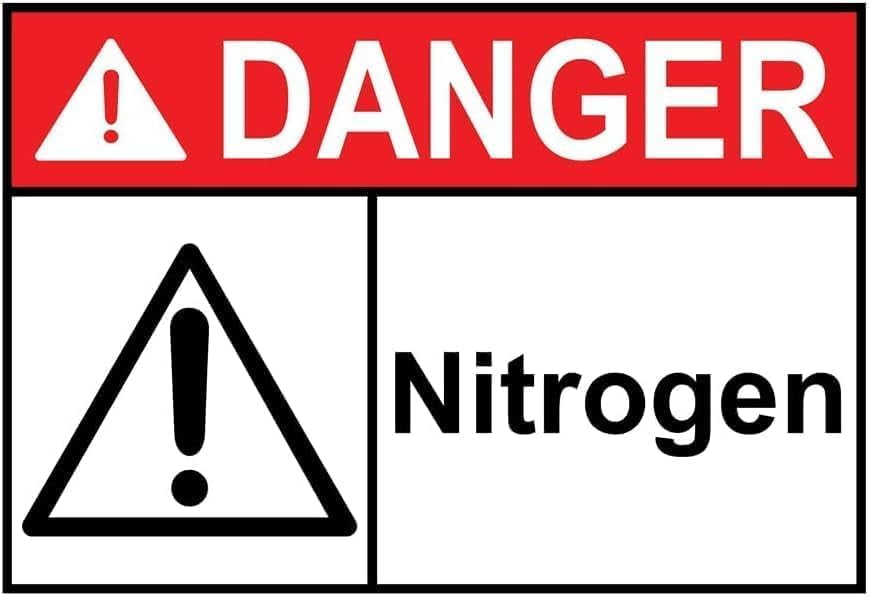 Warning Sign - Danger Nitrogen, Gas Pipe Security Warning Metal Tin ...