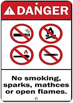 Warning Sign Danger No Smoking, Sparks, Matches Or Open Flames. Sign ...