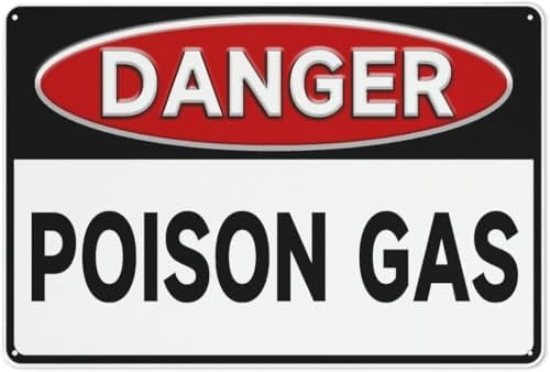 Warning Sign - Danger Poison Gas, Aluminum Material Warning Sign ...