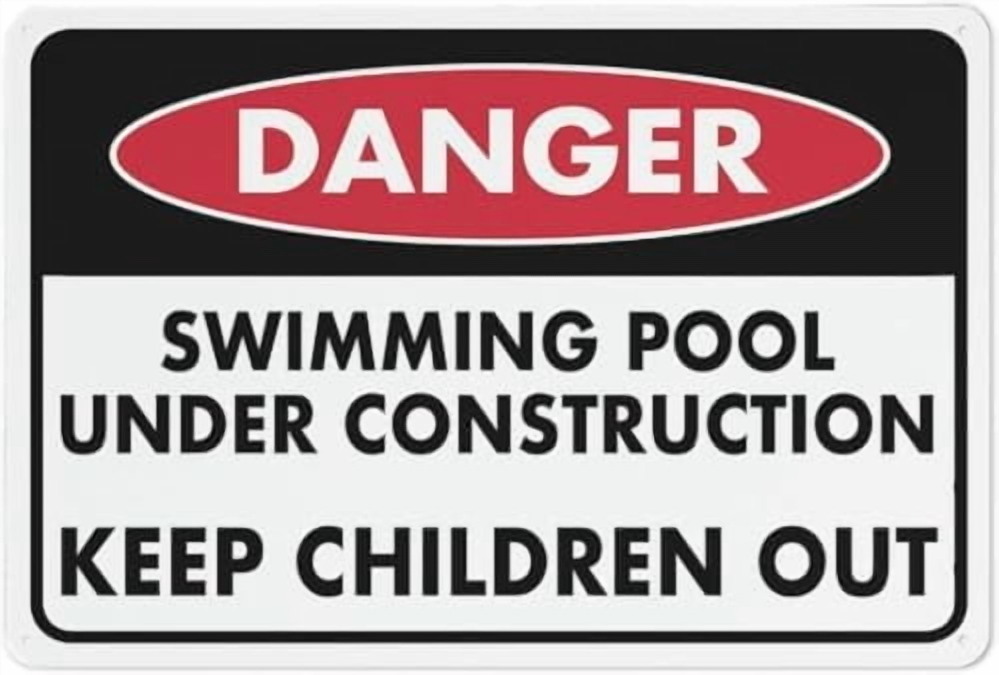 Warning Sign - Danger Swimming Pool Under Construction Keep Out ...