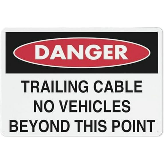 Warning Sign - Danger Trailing Cable No Vehicles Beyond This Point ...