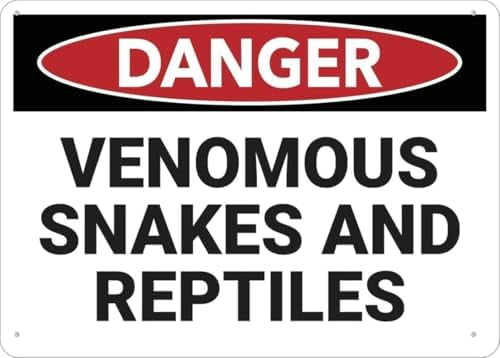 Warning Sign: Danger Venomous Snakes and Reptiles, Rust Free Aluminum ...