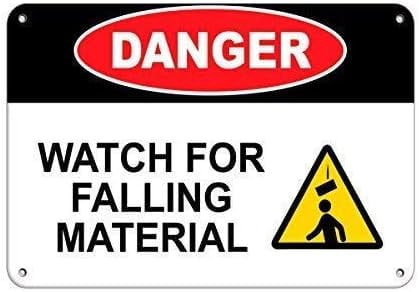 Warning Sign Danger Watch for Falling Material Construction Sign ...