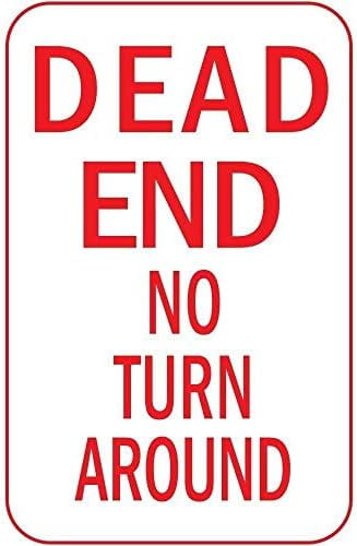 Warning Sign Dead End No Turn Around Sign Business Sign 12X8 Inches ...