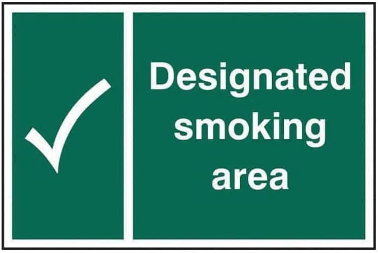Warning Sign - Designated Smoking Area, Site Security Metal Sign ...