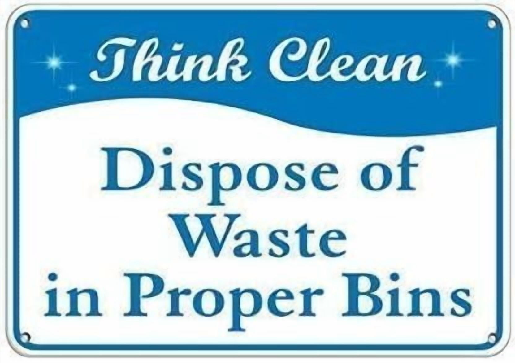 Warning Sign: Dispose of Waste in Proper Bins Cleanliness, Tin Sign ...