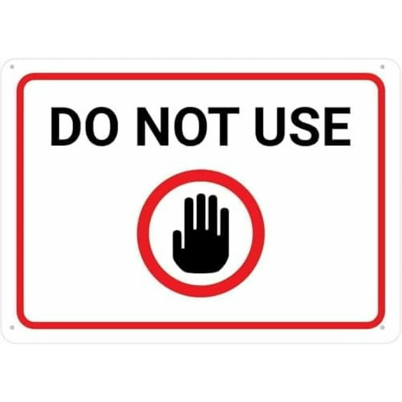 Warning Sign - Do Not Use, Outdoor Metal Durable Warning Sign, for ...