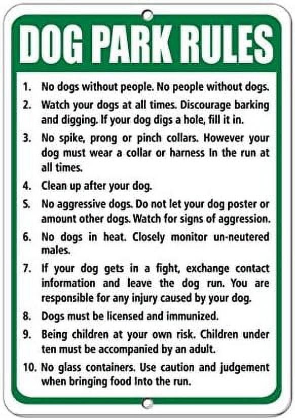 Warning Sign Dog Park Rule Use Park at Own Risk Owner Legally ...
