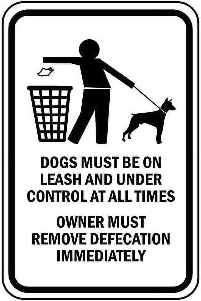 Warning Sign Dogs Must Be On Leash Under Control Owner Sign Business ...