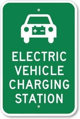 Warning Sign Electric Vehicle Charging Station (with Graphic) Sign ...
