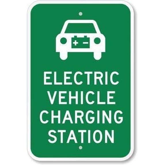 Warning Sign Electric Vehicle Charging Station (with Graphic) Sign ...