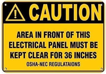 Warning Sign - Electrical Panel Clearance, Caution Sign, Durable Metal ...
