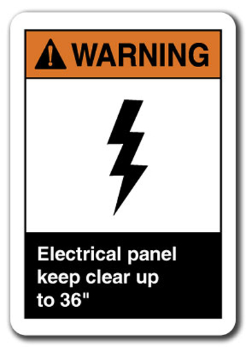 Warning Sign - Electrical Panel Keep Clear Up To 36" 7"x10" Plastic ...