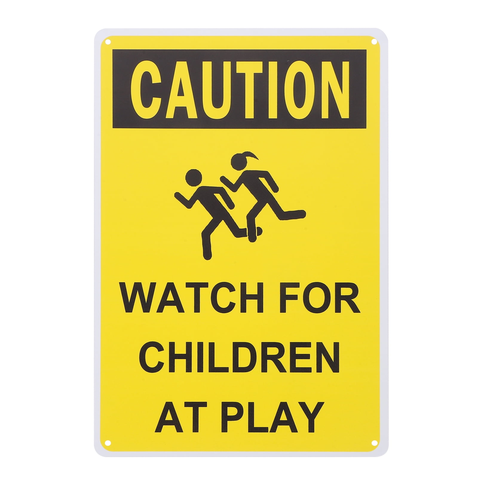 Warning Sign Emblems Kids Playing Caution Metal Business Street for ...
