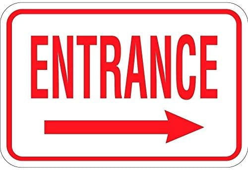 Warning Sign Entrance Sign with Right Arrow Sign Business Sign 12X8 ...