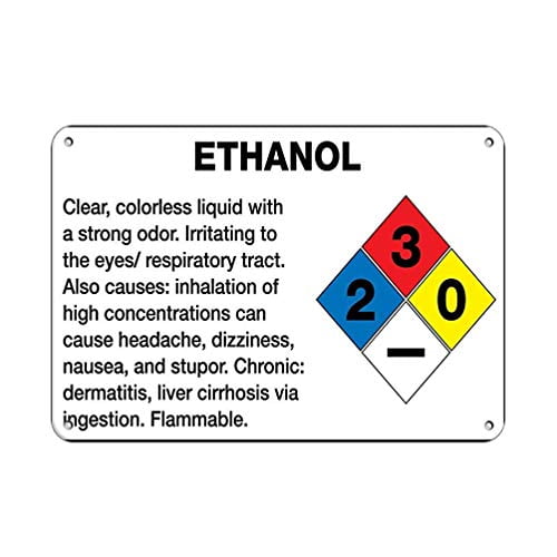 Warning Sign Ethanol Irritating to Eyes/Respiratory Tract Hazard Labels ...