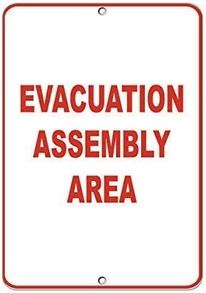 Warning Sign Evacuation Assembly Area Security Sign Business Sign 12X8 ...