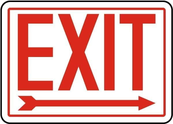Warning Sign: Exit Right Arrow, Metal Sign Security Notice, Ideal for ...