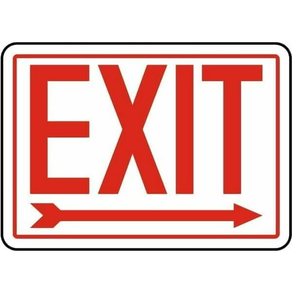Warning Sign - Exit Right Arrow, Metal Sign, Security Notice, for Work ...