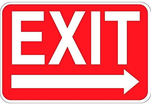 Warning Sign Exit Sign Right Arrow Red Background Sign Business Sign ...