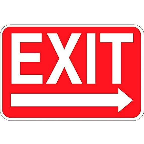 Warning Sign Exit Sign Right Arrow Red Background Sign Business Sign ...