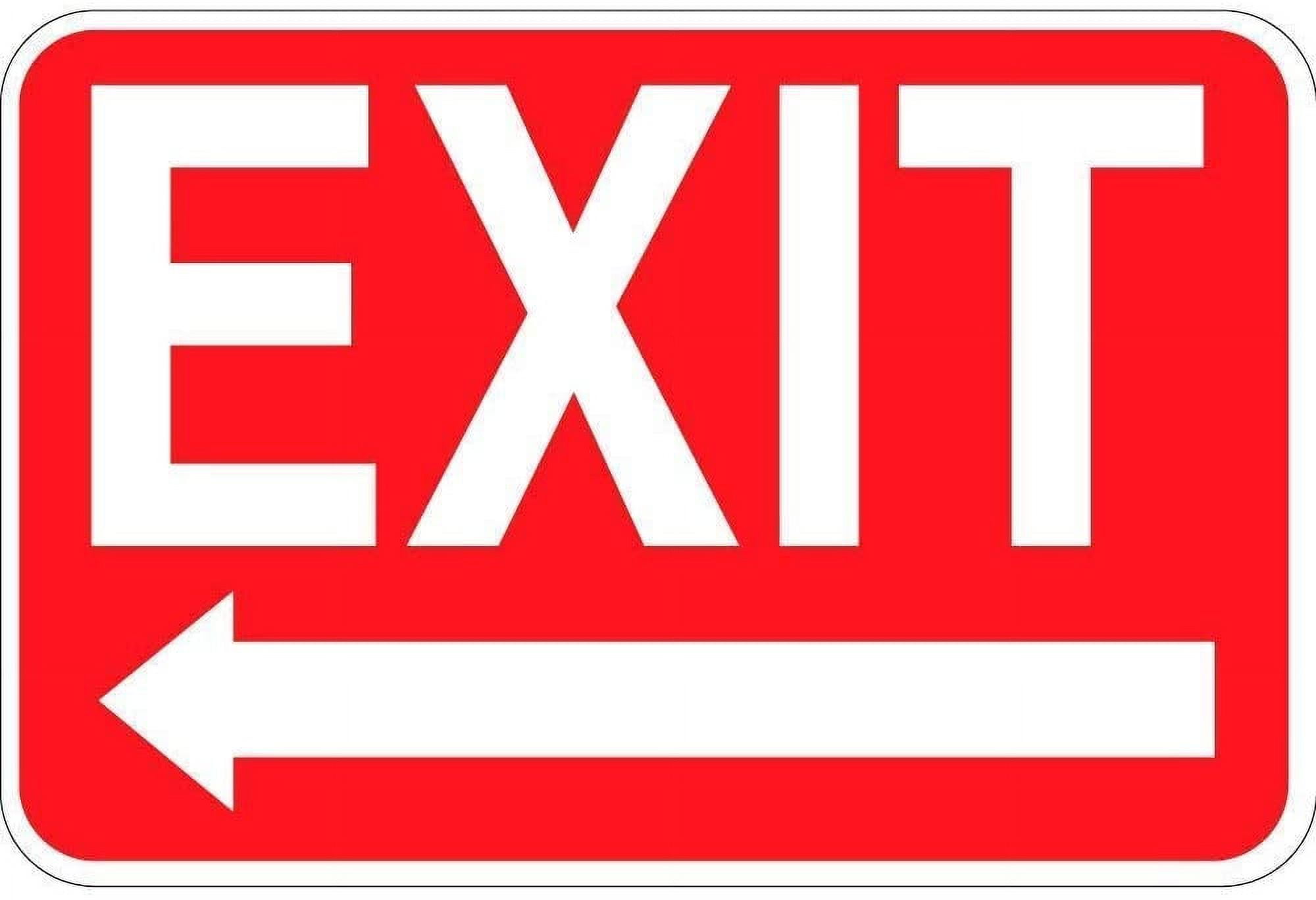 Warning Sign Exit Sign with Left Arrow Red Background Road Sign ...