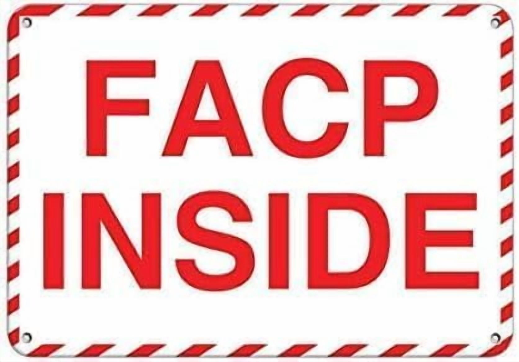 Warning Sign - Facp Inside Fire, Caution Sign, Durable Metal Warning ...
