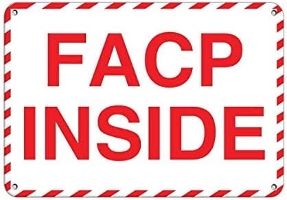 Warning Sign Facp Inside Hazard Sign Fire Sign Business Sign 12X8 ...